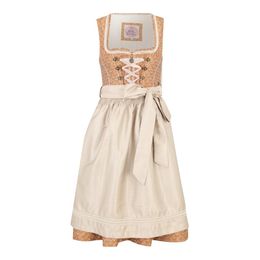 Marjo Dirndl Damen Gr&ouml;&szlig;e 34 creme / cognac / wei&szlig;