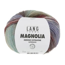 Magnolia von Lang Yarns, Aubergine/Ocker/Rot, aus Schurwolle