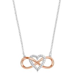 Amor Necklace 'Infinity Unendlichkeitsschleife mit Herz' female Silver size One Size