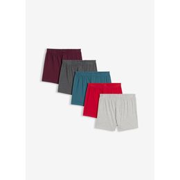bonprix Lockere Jersey Boxershorts aus Baumwolle (5er Pack), grau, mit Baumwolle