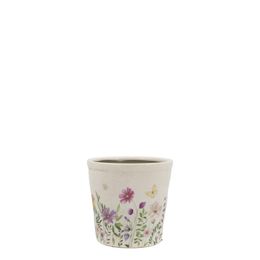 Chic Antique Avignon Blumentopf mit Blumenmotiv H10/&Oslash; 11 cm creme skandinavische Deko Online Shop