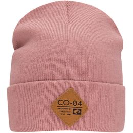 Beanie Chillouts "Nicki Hat", Damen, rosa, Feinstrick, Kunstfaser, unifarben, M&uuml;tzen Beanie, Hautsympathisch, atmungsaktiv, w&auml;rmend, Doppellagig