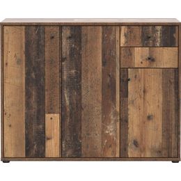 Kommode FORTE "Tempra", braun (old wood vintage), B:108,8cm H:85,5cm T:34,8cm, Dekorfolie, FSC-zertifizierter Holzwerkstoff, Sideboards, Kommode, Breite 108,8 cm
