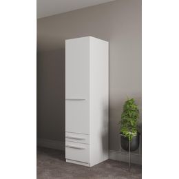 Kleiderschrank Priess "Schrank Garderobe W&auml;scheschrank Barcelona in 5 Breiten", wei&szlig;, B:48cm H:193cm T:54cm, Holzwerkstoff, Schr&auml;nke, Kleiderschrank, viel Stauraum, ger&auml;umige Schubk&auml;sten, mit Spiegel, MADE IN GERMANY