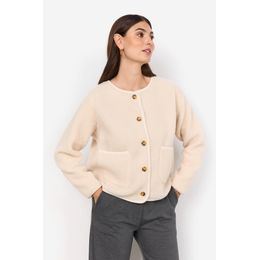 Cardigan soyaconcept "SC-ONYX 2", Damen, Gr. M, beige (1620 cream), Strick, Obermaterial: 100% Polyester, unifarben, normal, Rundhals, Strickjacken