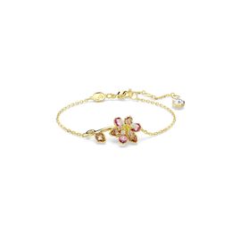 Armkette Swarovski "Schmuck Geschenk Idyllia Armband", gold (gelbgoldfarben, braun, pink, gelb, kristallwei&szlig;, rosa, braun, pink, gelb, kristallwei&szlig;, rosa), Armb&auml;nder, Damen, Metall, Armkette, mit Swarovski Kristall