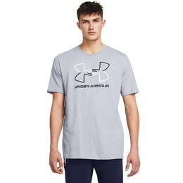 T-Shirt Under Armour "UA GL FOUNDATION UPDATE SS", Herren, Gr. 4XL, grau, Single Jersey, Obermaterial: 60% Baumwolle, 40% Polyester, unifarben, normal, Rundhals, eng eingefasste Kante, Shirts T-Shirt, gerade Passform, kurze &Auml;rmel, mit Logodruck, pflegeleicht