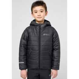 Outdoorjacke Jack Wolfskin "ZENON JACKET K", Jungen, Gr. 128, grau (phantom), Hauptmaterial: 100% Polyester; Kontrast: 100% Polyester; Futter: 100% Polyester (recycled); F&uuml;llung: 100% Polyester (recycled), Jacken Outdoorjacke