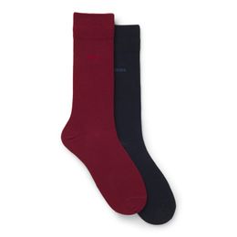 Businesssocken BOSS "2P RS Uni CC", Herren, Gr. 39-42, medium rot 613, Baumwollmischung, normal, Socken, mit Markenlogo