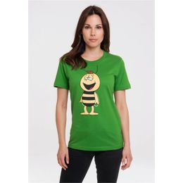 T-Shirt logoshirt "Die Biene Maja - Willi", Damen, Gr. XL, gr&uuml;n, 100% Baumwolle, unifarben, normal, Rundhals, Shirts T-Shirt, mit coolem Print