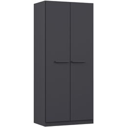 Dreht&uuml;renschrank Rauch "Kleiderschrank Schrank Garderobe Garderobenschrank Stauraumwunder MODI", grau (graumetallic), B:91cm H:210cm T:54cm, Holzwerkstoff, Schr&auml;nke, Dreht&uuml;renschrank, optional mit Spiegel MADE IN GERMANY