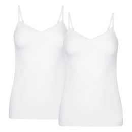 Unterhemd Jockey "Soft Stretch Lace", Damen, Gr. XL, N-Gr, wei&szlig;, Obermaterial: 92% Polyamid, 8% Elasthan, unifarben, Unterhemden Unterhemd, in lockerer Passform