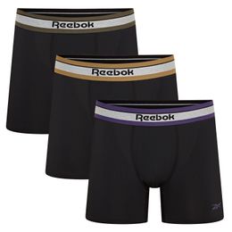 Trunk Reebok "ANGUS", Herren, Gr. XL (7), schwarz, Obermaterial: 87% Polyester, 13% Elasthan, unifarben, eng, Unterhosen, basic, bequem, weich, feuchtigkeitsregulierend, mit Logo, breiter Bund