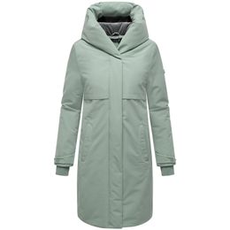 Wintermantel Navahoo "Domingaa 14", Damen, Gr. S (36), mint, Obermaterial: 100% Polyester; Futter 1: 95% Polyester, 5% Elasthan; Futter 2: 100% Polyester; Wattierung: 100% Polyester; &Auml;rmelfutter: 100% Polyester, figurumspielend knieumspielend, hoch geschlossener Ausschnitt, verstellbar Rippstrickb&uuml;ndchen mit Druckknopf,verstellbar, M&auml;ntel Wintermantel, Langer warmer Mantel mit magnetischen Details