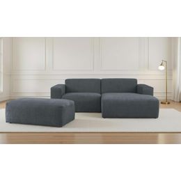 Ecksofa Inosign, B:228cm H:88cm T:159cmdunkelgrau, 100% Polyester, Wohnzimmer, Sofas, "Koa,228cm, L-Form, Modulsofa, Webstoff, Cord, Struktur,