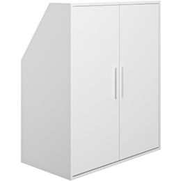Kleiderschrank GAMI "UNDER", wei&szlig;, B:91cm H:110cm T:50cm, Spanplatte, Schr&auml;nke, Kleiderschrank, Schr&auml;gschrank mit einer T&uuml;r