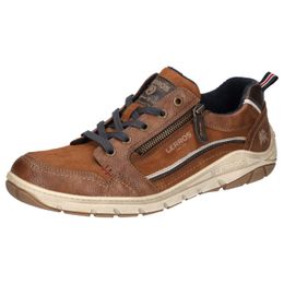 Sneaker Lerros, Damen, Gr. 48, cognac, Lederimitat, kontrastfarbene Details, Schuhe Sneaker, Schn&uuml;rschuh, Freizeitschuh, Halbschuh mit Rei&szlig;verschluss
