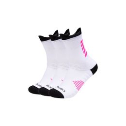 Socken Camano "Sportsocke 3er Pack", Damen, Gr. 35-38, wei&szlig;, 94% Polyamid, 5% Elasthan, 1% Polyester, Colorblocking, Socken Socken, 3er Pack Sportsocken mit optimalem Fu&szlig;klima dank Mesheins&auml;tzen