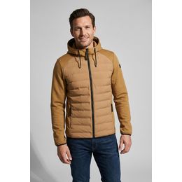 Hybridjacke Icepeak "Icepeak AIKERA", Herren, Gr. XL, braun, Obermaterial: 80% Polyester, 14% Viskose, 6% Elasthan, Jacken, f&uuml;r vielseitige Aktivit&auml;ten, wasserabweisendes Material, elastisch