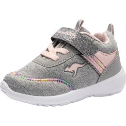 Sneaker Kangaroos "KY-Chummy EV", M&auml;dchen, Gr. 24, grau (grau, rosa), Textil, Schuhe Sneaker, mit praktischem Klettverschluss