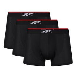 Trunk Reebok "GLYNN", Herren, Gr. L (6), schwarz, Obermaterial: 87% Polyester, 13% Elasthan, bedruckt, unifarben, eng, Unterhosen, basic, eng, bequem, atmungsaktiv, mit Logo, breiter Bund
