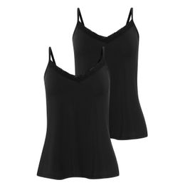 Unterhemd Jockey "Soft Stretch Lace", Damen, Gr. XXL, N-Gr, schwarz, Obermaterial: 92% Polyamid, 8% Elasthan, unifarben, Unterhemden Unterhemd, in lockerer Passform