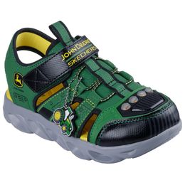 Sandale Skechers "HYPNO-SPLASH JOHN DEERE", Jungen, Gr. 35, gr&uuml;n (gr&uuml;n, schwarz), Lederimitat, Textil, kontrastfarbene Details, Schuhe Sandale, Klettschuh im John Deere Design, Gr&ouml;&szlig;enschablone zum Download