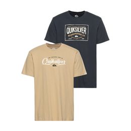 T-Shirt Quiksilver "CLOUD UNDER PACK SHORT SLEEVE TEE YM", Herren, Gr. XL, blau (navy, twill), Single Jersey, Obermaterial: 100% Baumwolle, Rundhals, Shirts T-Shirt, im Doppelpack