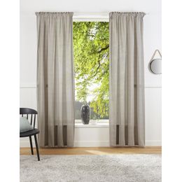Vorhang "Lanea" Gr. 1, grau, B:135cm H:145cm, Baumwolle, Polyester, LeGer Home by Lena Gercke, Gardinen, Leinenoptik, 1 Schal, verschiedene Gr&ouml;&szlig;en