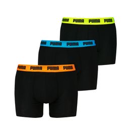 Boxershorts Puma "Puma MEN EVERYDAY BOXERS 3P", Damen, Gr. S, schwarz (various logo colors, schwarz), Obermaterial: 95% Baumwolle, 5% Elasthan, eng, Unterhosen, mit Komfortbund