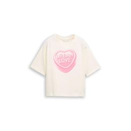 Tom Tailor T-Shirt M&auml;dchen Gr&ouml;&szlig;e 152 rosa / wollwei&szlig;