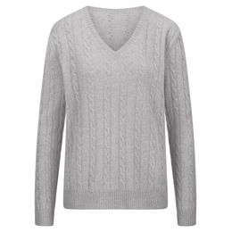 Peter Hahn - V-Pullover, grau, Gr. 38 / S - Kaschmir