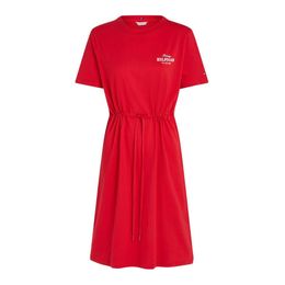 Tommy Hilfiger Kleid Damen Gr&ouml;&szlig;e 32 rot / wei&szlig; Winterkleid