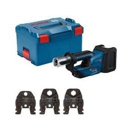 Bosch Akku-Presswerkzeug GPT 18V-19 Professional solo, 18Volt, Kit SV, Pressmaschine blau, ohne Akku und Ladeger&auml;t, 3 Pressbacken Compact SV, in L-BOXX