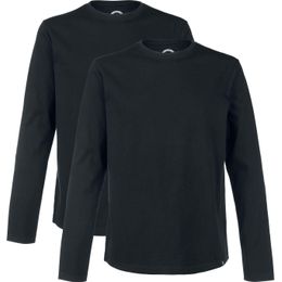 Red by EMP Doppelpack Longsleeves in Schwarz mit Rundhalsausschnitt Langarmshirt schwarz in 4XL Q224-533256 M436323