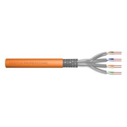 Digitus CAT 7 S-FTP Installationskabel, 1200 MHz Dca (EN 50575), AWG 23/1, 500m, Simplex, Orange