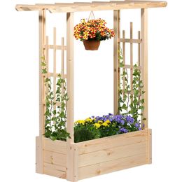 Dobar Pflanzkasten Pergola aus Holz, Natur