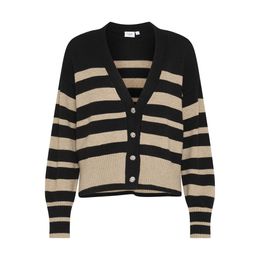 Saint Tropez Strickjacke 'Inette' Damen Gr&ouml;&szlig;e S beige / schwarz