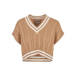 Urban Classics Pullover Damen Gr&ouml;&szlig;e M dunkelbeige / wei&szlig;
