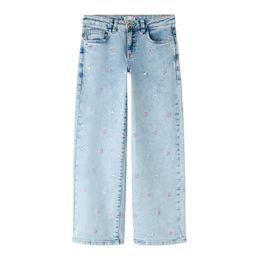 name it Jeans 'NKFrose' M&auml;dchen Gr&ouml;&szlig;e 128 blau / rosa / wei&szlig;