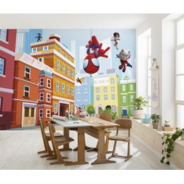 Kindertapete Komar "Marvel Spidey and His Amazing Friends City", bunt, B:400m H:250m, Vlies, Tapeten