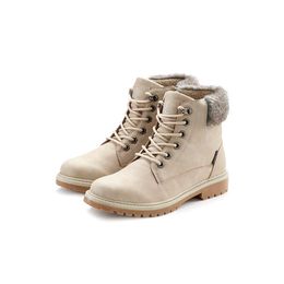 Lascana Stiefelette 'Winterboots, Outdoorstiefel, Winterstiefelette' beige Gr. 40 f&uuml;r Damen