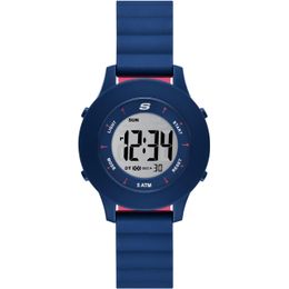 Chronograph Skechers "ROSENCRANS", blau (blau, pink), Armbanduhren, Kinder, Chronograph, Quarzuhr, Armbanduhr, Kinder, Jugendliche, digital, Silikonarmband
