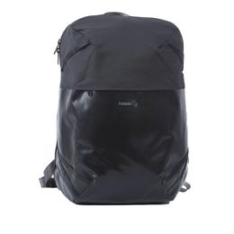 Laptoprucksack 7CLOUDS "Nacov 7.1", Damen, Gr. B/H/T: 28cm x 45cm x 17cm, onesize, schwarz, Polyethylen, Tarpaulin, Rucks&auml;cke Laptoprucksack, mit recyceltem PET