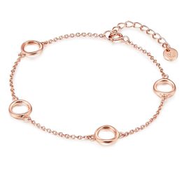 Glanzst&uuml;cke M&uuml;nchen Gliederarmband GLANZST&Uuml;CKE M&Uuml;NCHEN "A1355", rosa (ros&eacute;gold), Armb&auml;nder, Damen, Silber 925 (Sterlingsilber), Gliederarmband, aus Sterling Silber