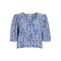 Object Bluse 'Daya' Damen Gr&ouml;&szlig;e S royalblau / wei&szlig;