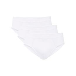 Slip Calida "Natural Benefit", Herren, Gr. S (46/48), wei&szlig;, Single Jersey, Obermaterial: 94% Baumwolle, 6% Elasthan, unifarben, normal, Unterhosen Slip, Single Jersey-Qualit&auml;t, elastisch, Multipack, ohne Eingriff