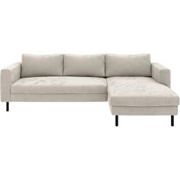 Ecksofa Trendmanufaktur, B:232cm H:81cm T:161cmcannoli cream, Sofas, "Amazing II, wahlw. mit Schlaffunktion & Bettkasten, Fu&szlig; schwarz", Recamiere