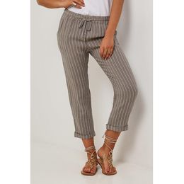Le Monde du Lin Leinen-Caprihose in Beige - 77% | Gr&ouml;&szlig;e 40/42 | Damenhosen