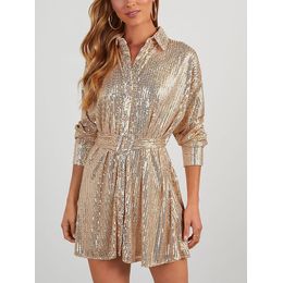Milan Kiss Paillettenkleid in Gold - 52% | Gr&ouml;&szlig;e S | Damen-kleider